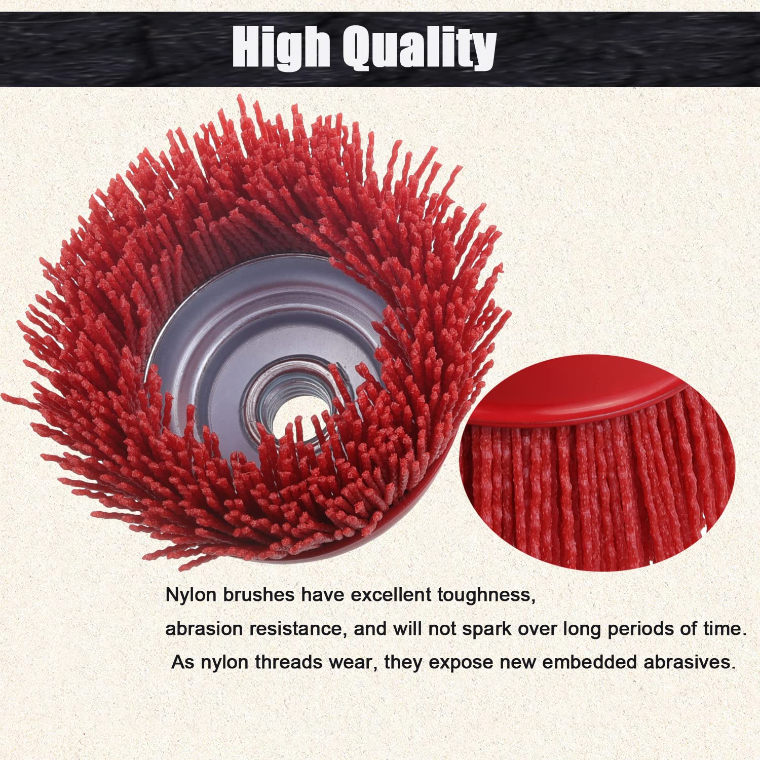 Snapklik.com : WENORA 4 Inch Abrasive Filament Nylon Cup Brush For Angle Grinder, 5/8" 11 Thread ...