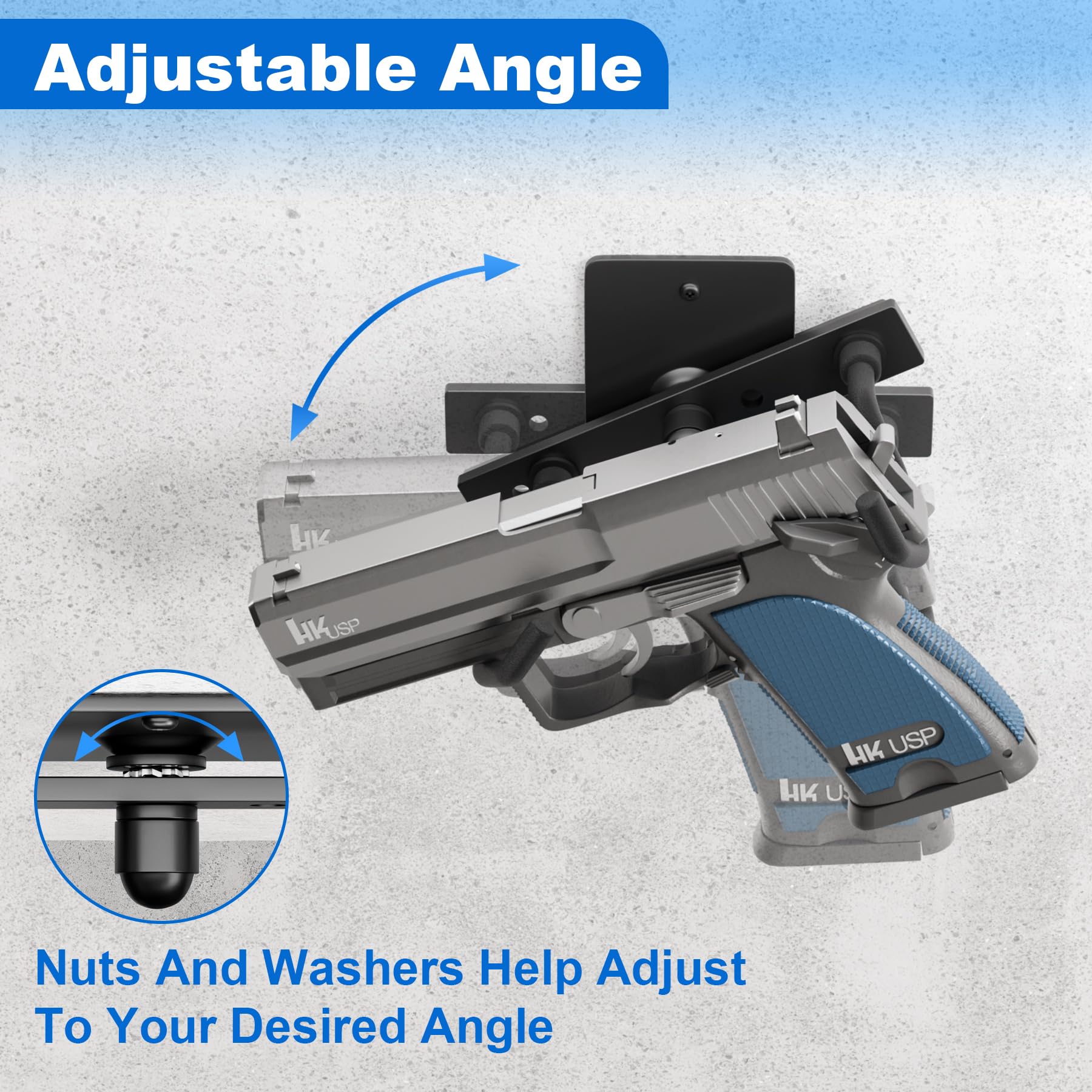 Snapklik.com : Pistol Wall Mount - Heavy Duty Steel Handgun Display ...