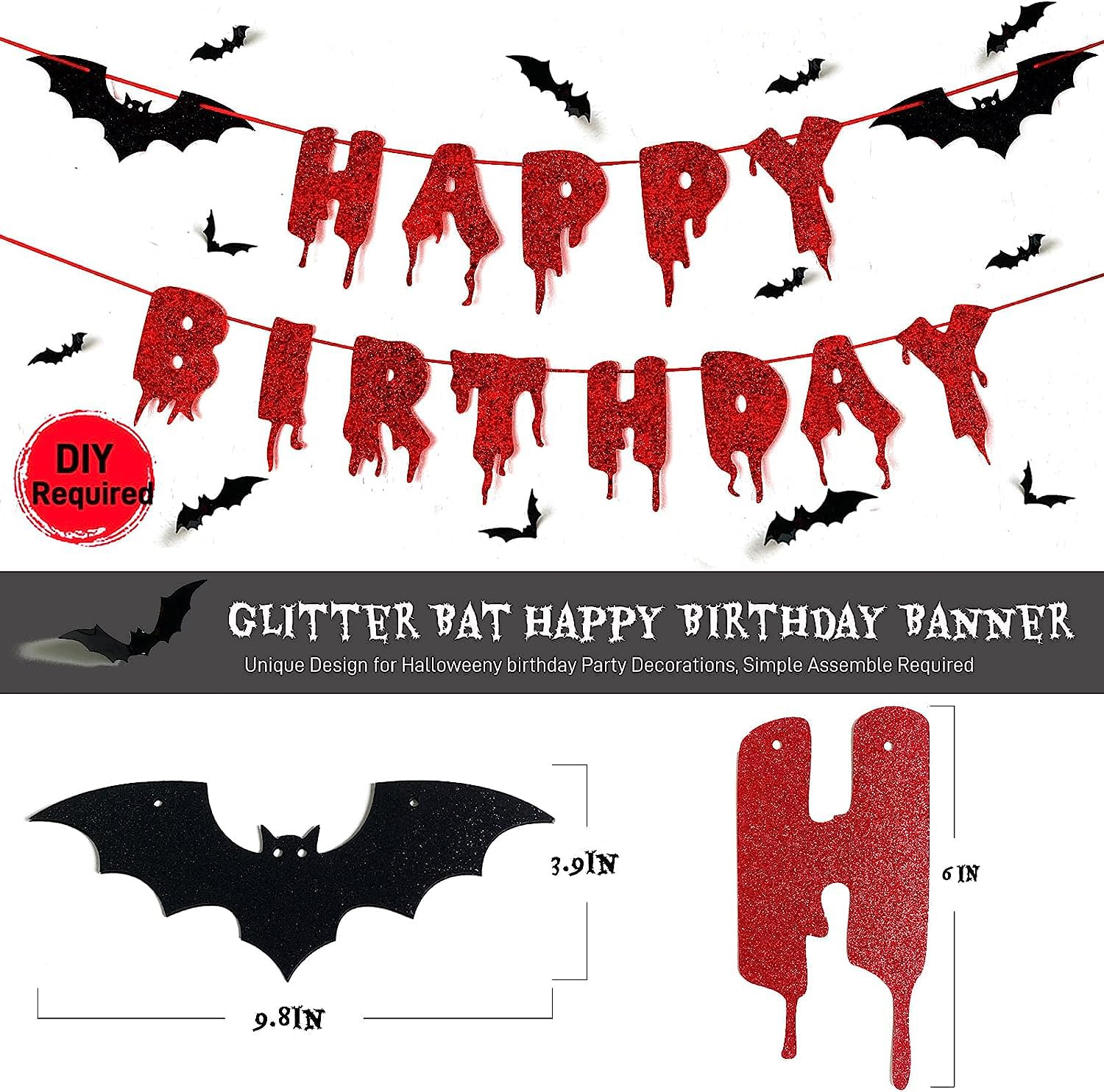 Scary Balloons 90 Halloween Party Decoration Include Red Glittery Happy ...