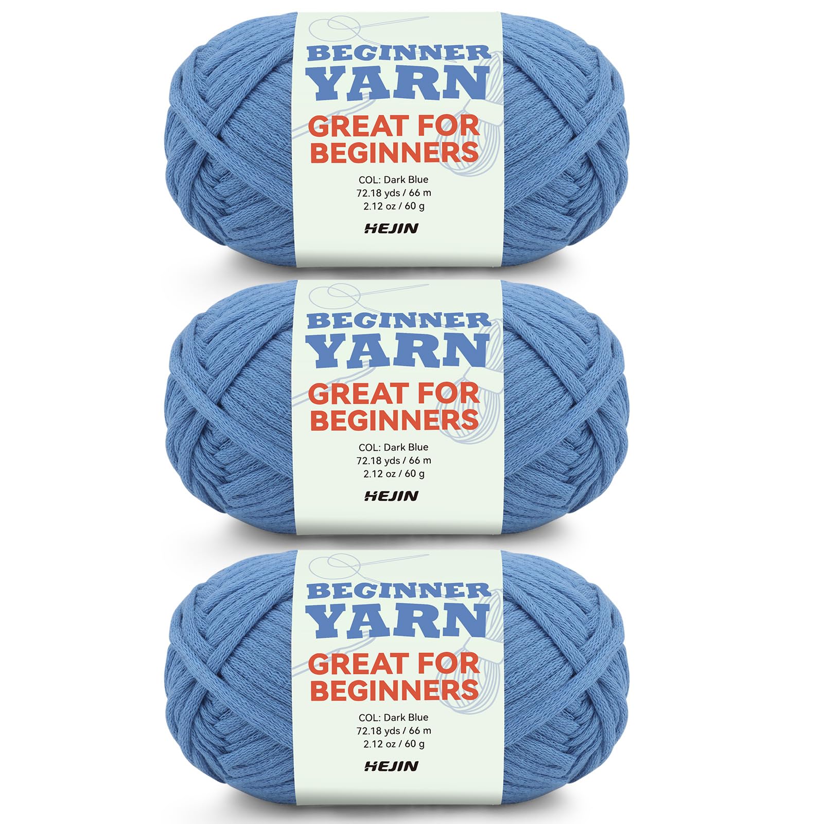 Amazon.com: 3x50g Dark Blue Yarn for Crocheting and Knitting;3x80m (87 ...