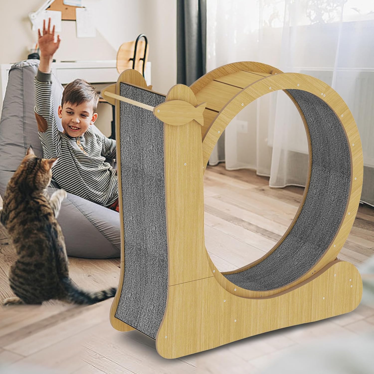 Amazon.com : Upgraded 2 in 1 Cat Exercise Wheel，39.4" High Indoor Cat ...