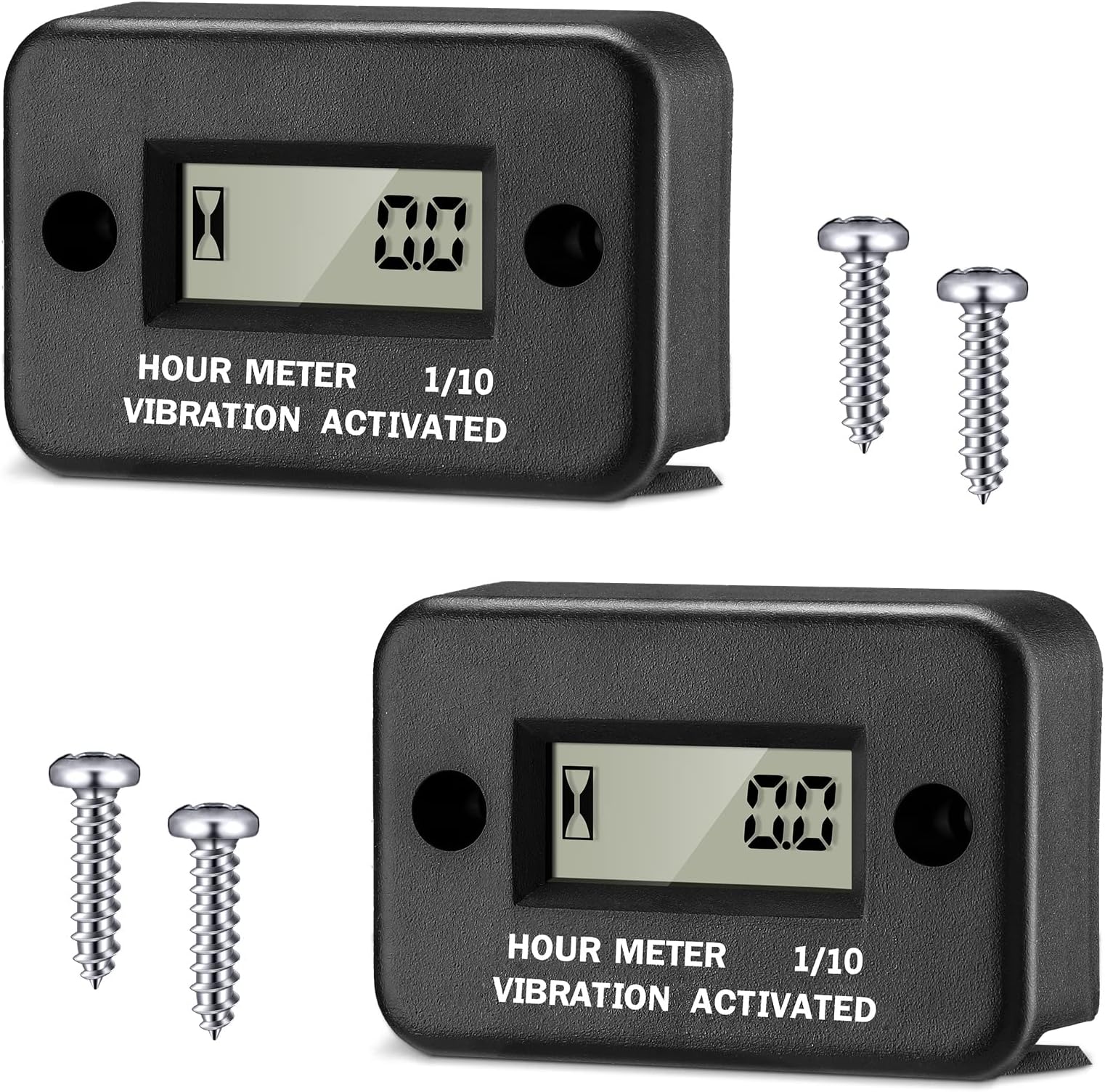 Amazon.com: Tallew 2 Pieces Vibration Hour Meter Engine Hourmeter LCD ...