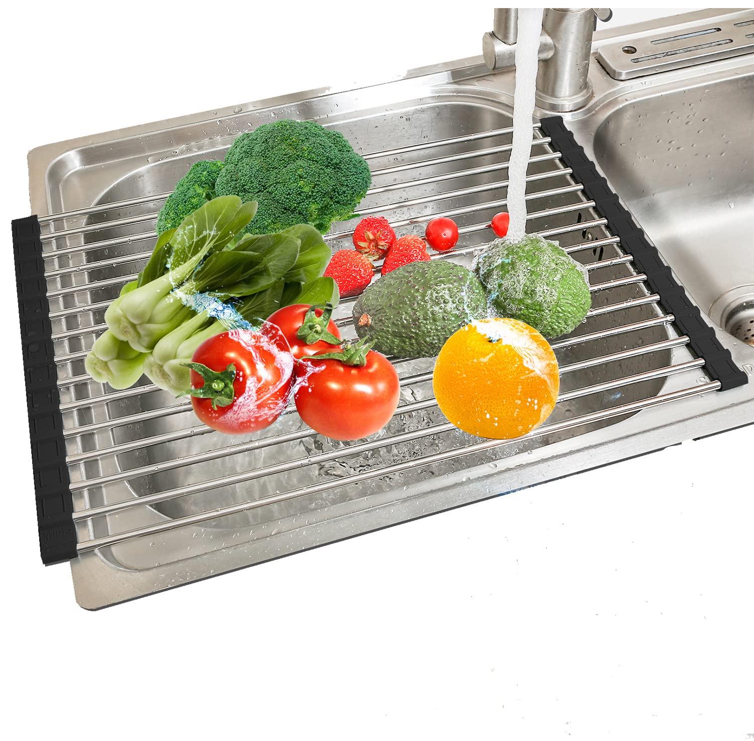 Ahyuan Roll up Dish Drying Rack over the Sink Dish Drying Rack 304 ...