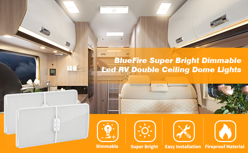 Trailer Light Tester BlueFire 1800LM Bright LED RV Light Interior?DC12 ...