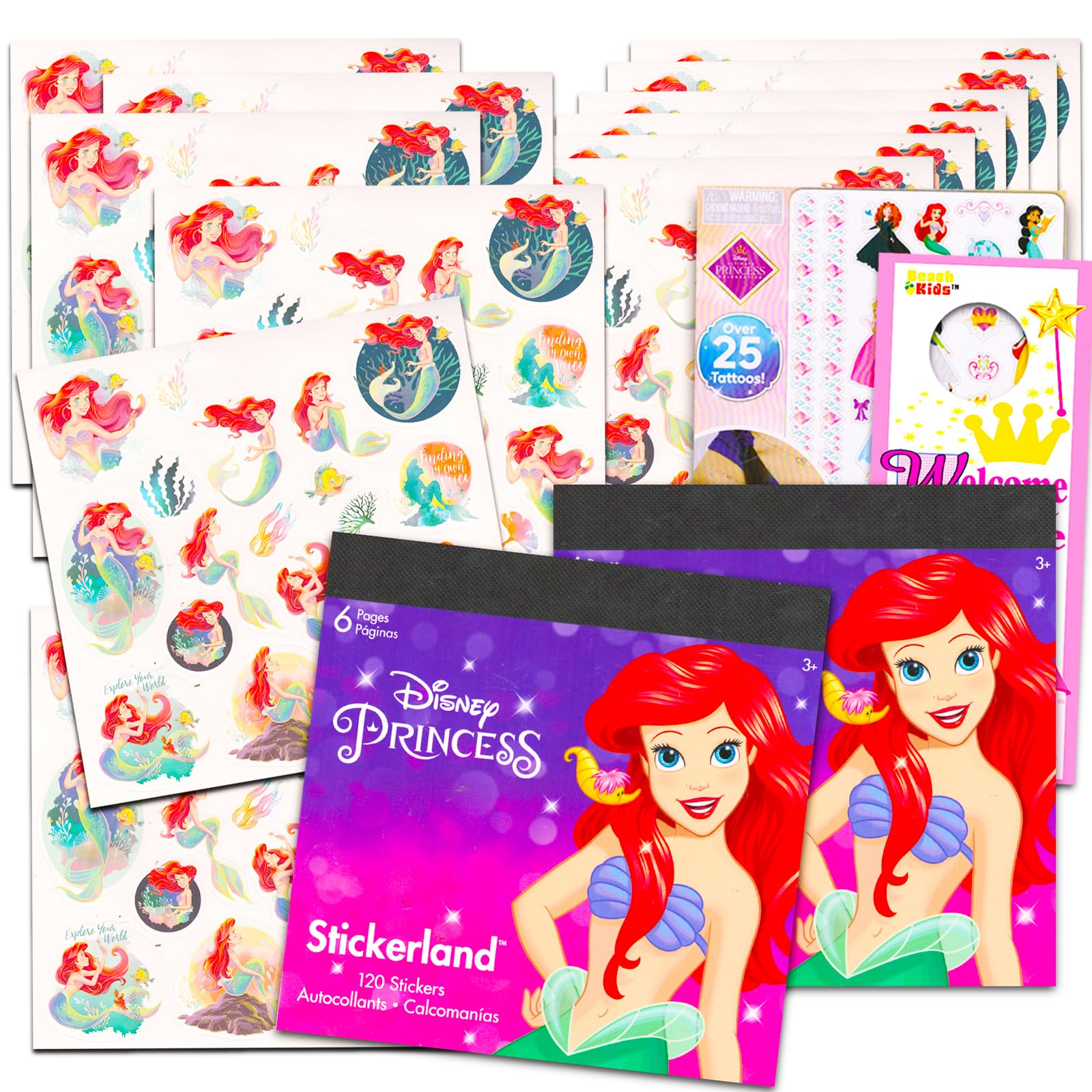 Amazon.com: Disney The Little Mermaid Stickers Party Favors Set ...