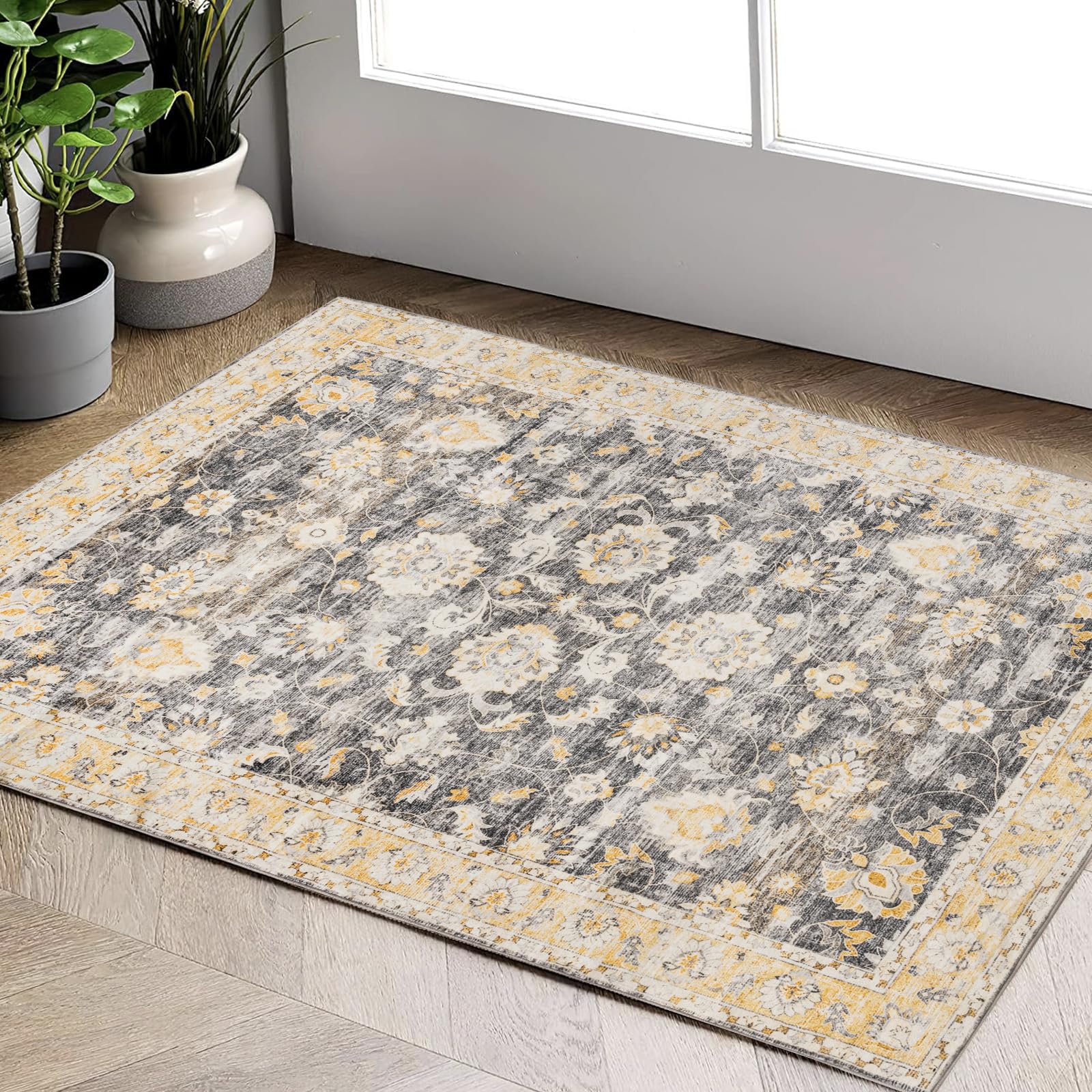 Amazon.com: Carvapet Boho Floral Small Area Rug - 2x3 Entry Rug Non ...