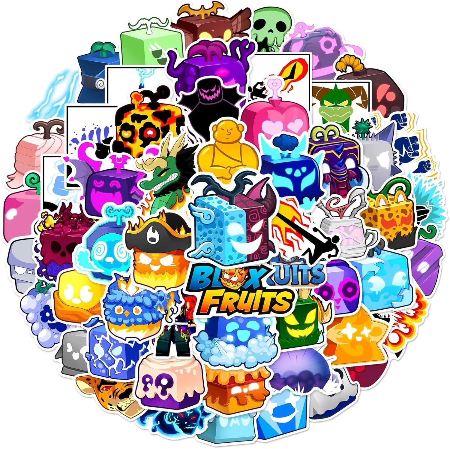 Amazon.com: 60pcs Blox Fruits Stickers Blox Fruits Toys Blox Fruits ...