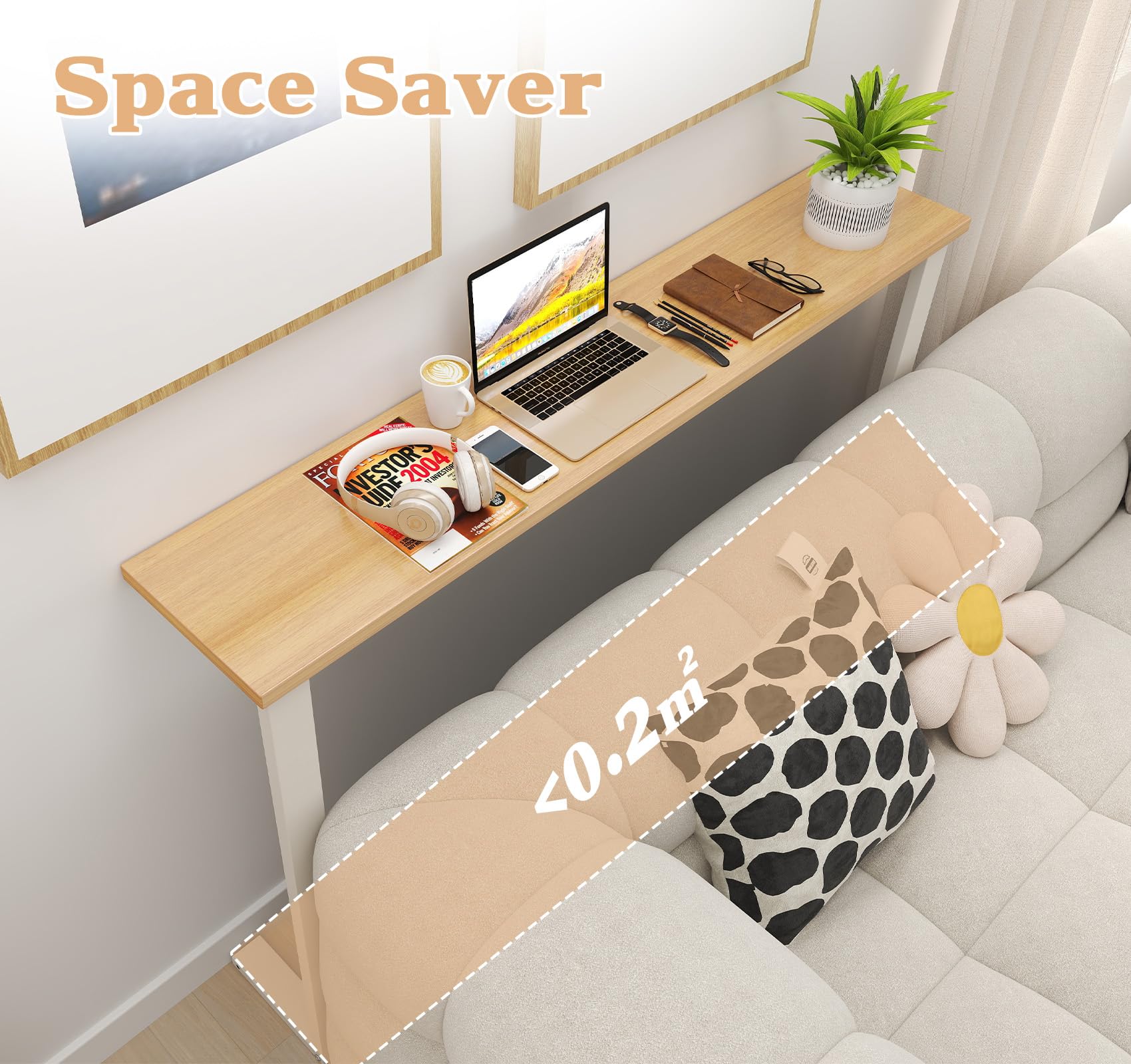 Snapklik.com : Tonchean 47" Long Narrow Console Table - Slim Wood Sofa ...