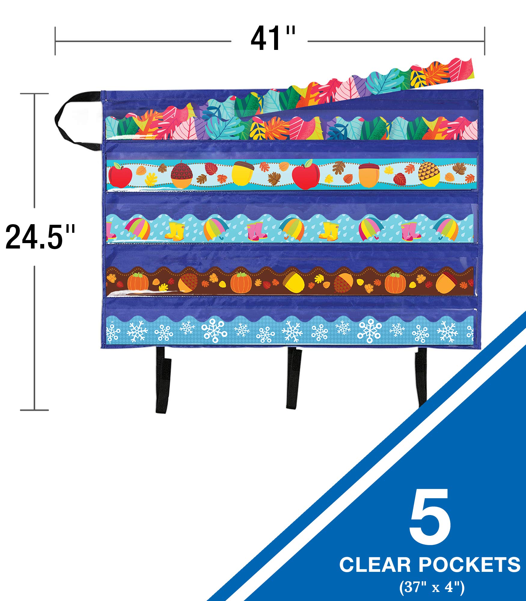 Carson Dellosa Foldable Border Storage Pocket Chart—Organize Bulletin ...