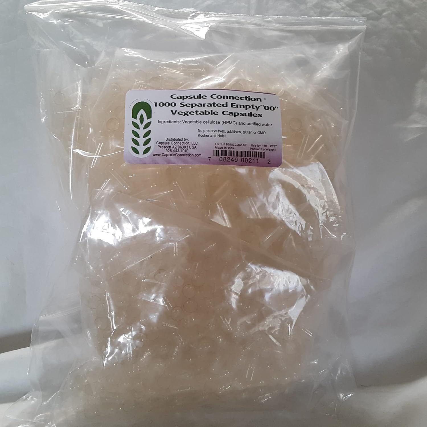 Capsule Connection 1000 Separated Empty Vegetable Capsules, 00" Size ...