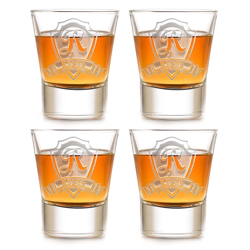Amazon.com: Monogrammed Shot Glasses, Gifts For Men (Set Of 4) : Home ...