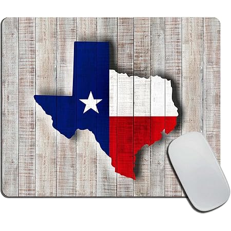 Amazon.com: Texas Map Mouse Pad, Texas Flag on Rusty Rustic Wooden ...