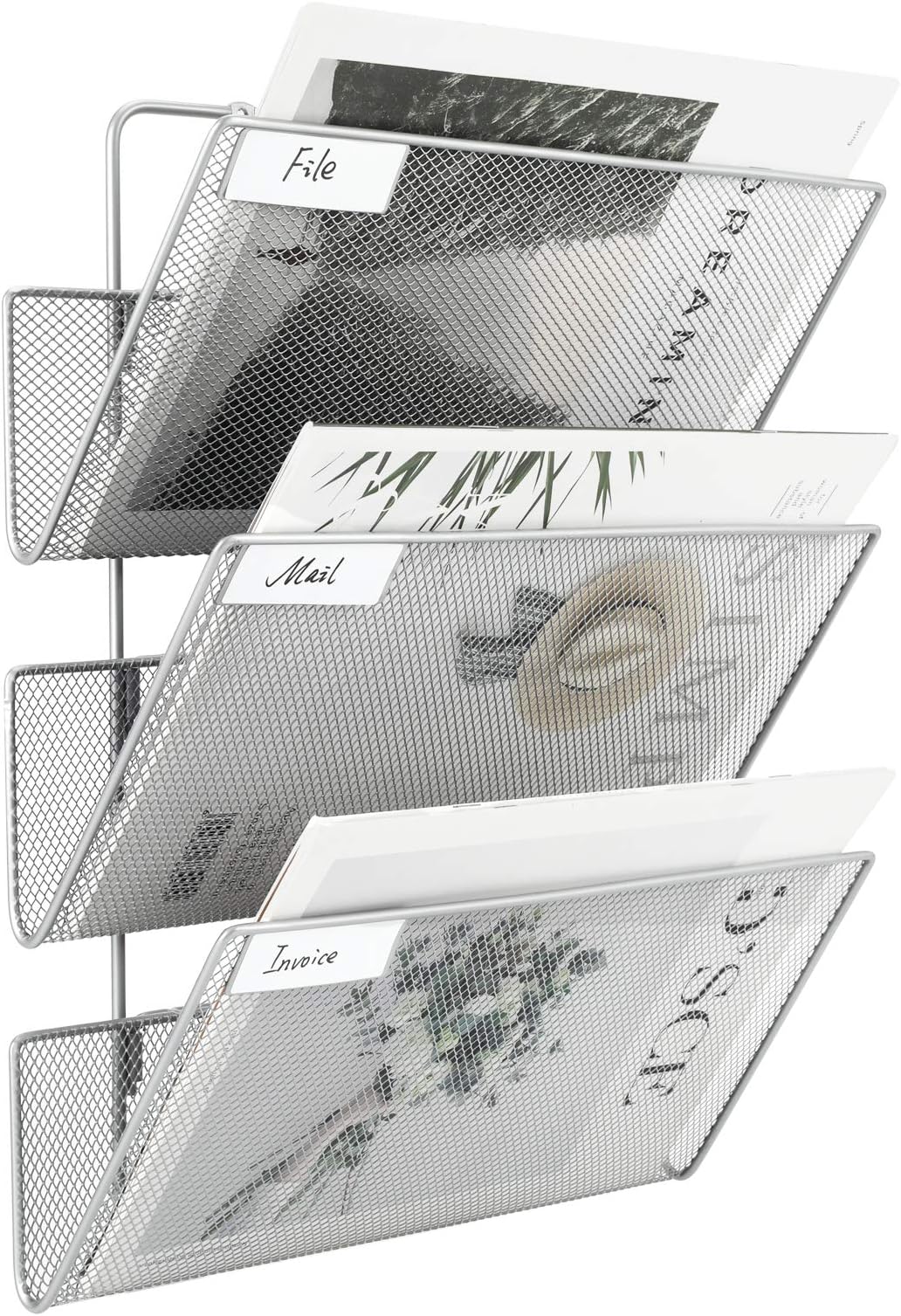 EasyPAG 3 Tier Heavy Duty A4 Mesh in Tray Wall File Holder Mail ...