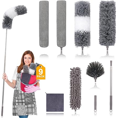 Amazon.com: Microfiber Duster, 4PCS with Extension Pole(Stainless Steel ...