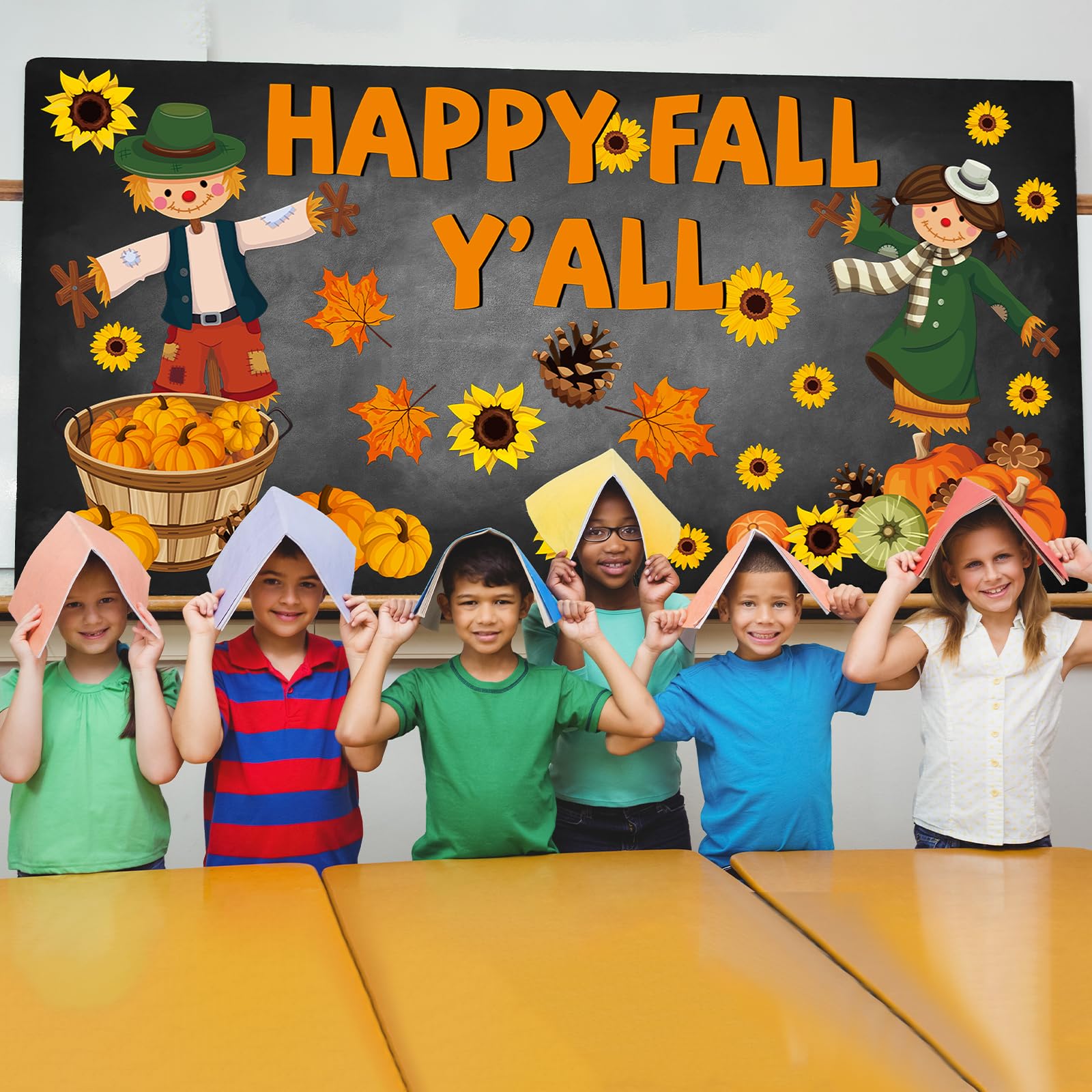 Snapklik.com : Fall Scarecrow Paper Bulletin Board Set Autumn Classroom ...