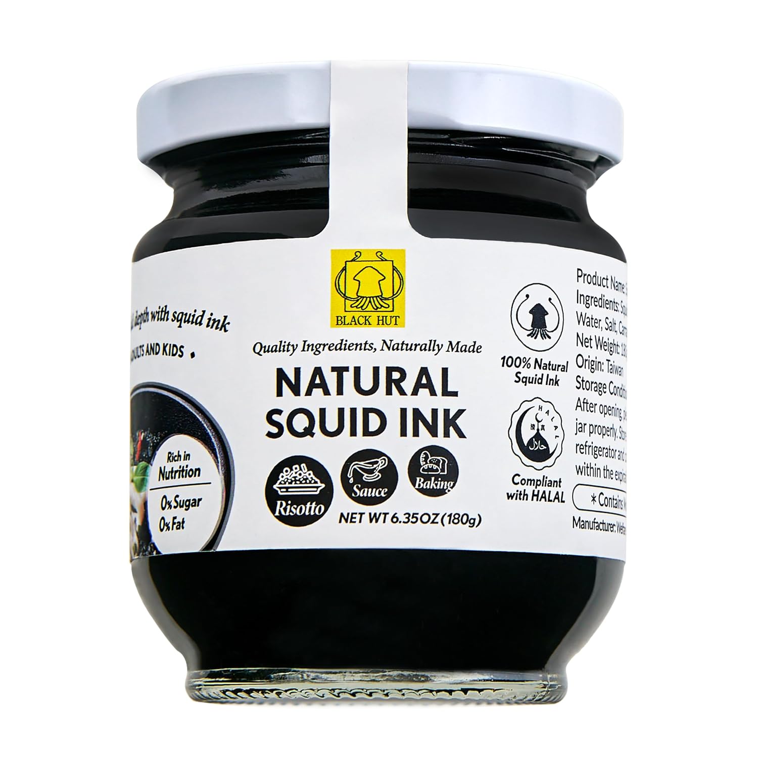 Amazon.com: (6.4OZ / 180g) Black Hut Squid Ink, Food Coloring Tinta ...