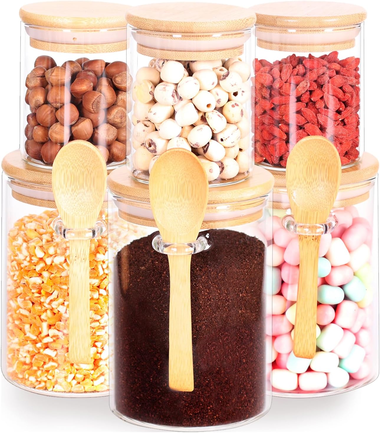 Amazon.com: Tzerotone 3 Pack 17 oz Glass Jars with Lids and Spoons and ...
