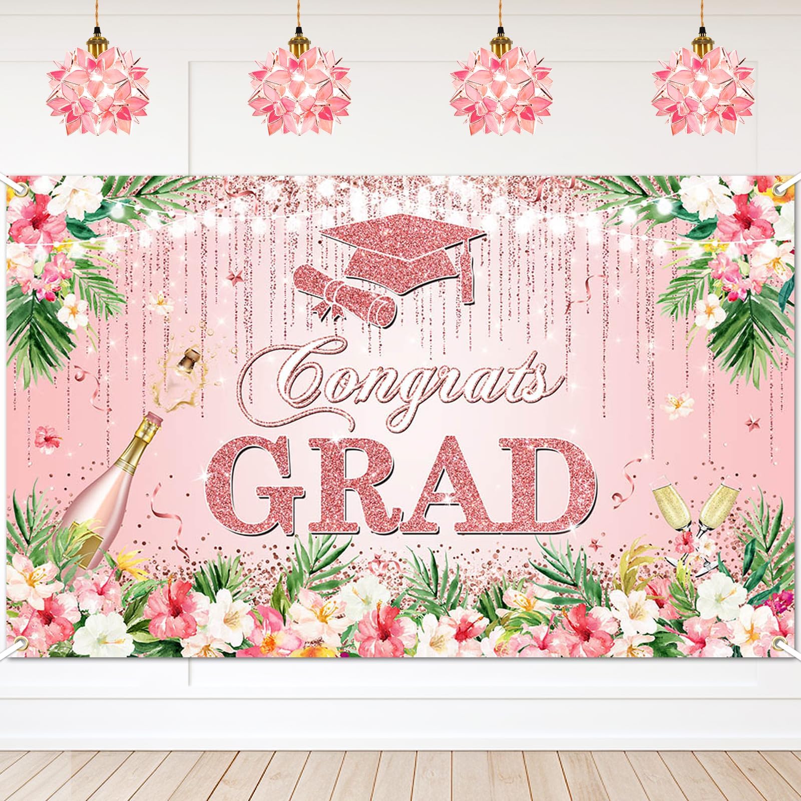 Amazon.com : Mocsicka Pink Graduation Backdrop 7x5ft Class of 2025 ...