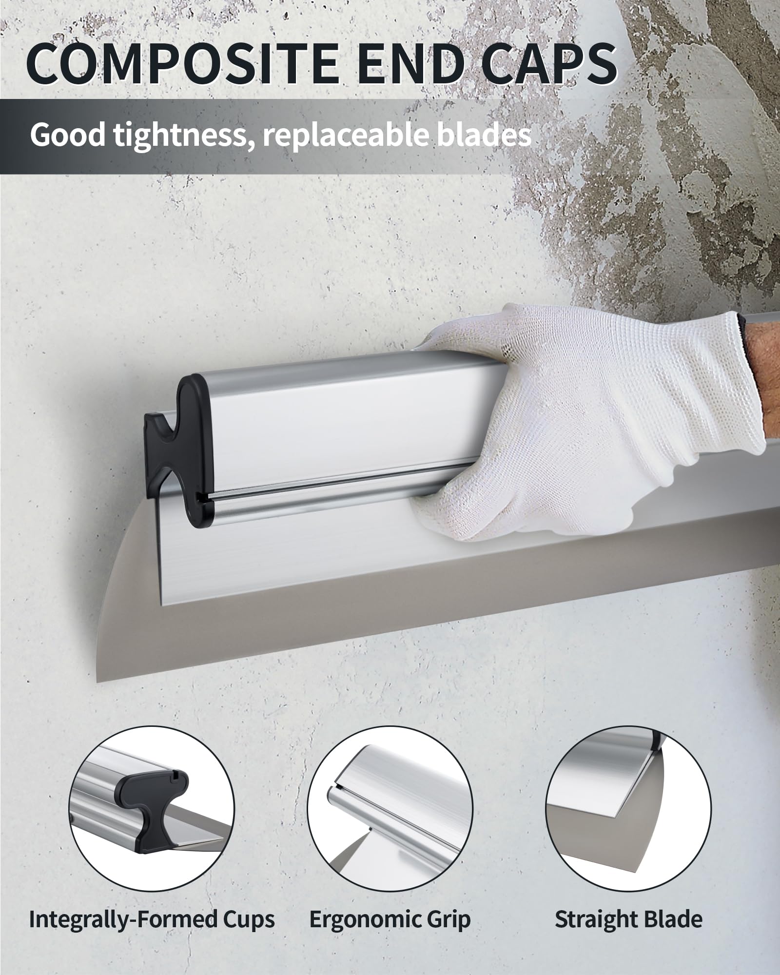 Snapklik.com : Skimming Blade, 24 Inch Drywall Tools Aluminum Housings ...
