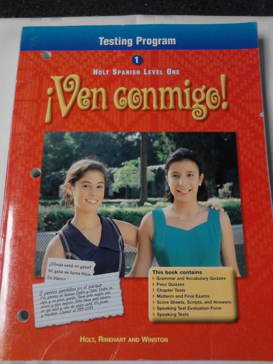 Holt Spanish Level One Ven Conmigo Testing Program Holt Rinehart holt-spanish-level-one-ven-conmigo-testing-program-holt-rinehart