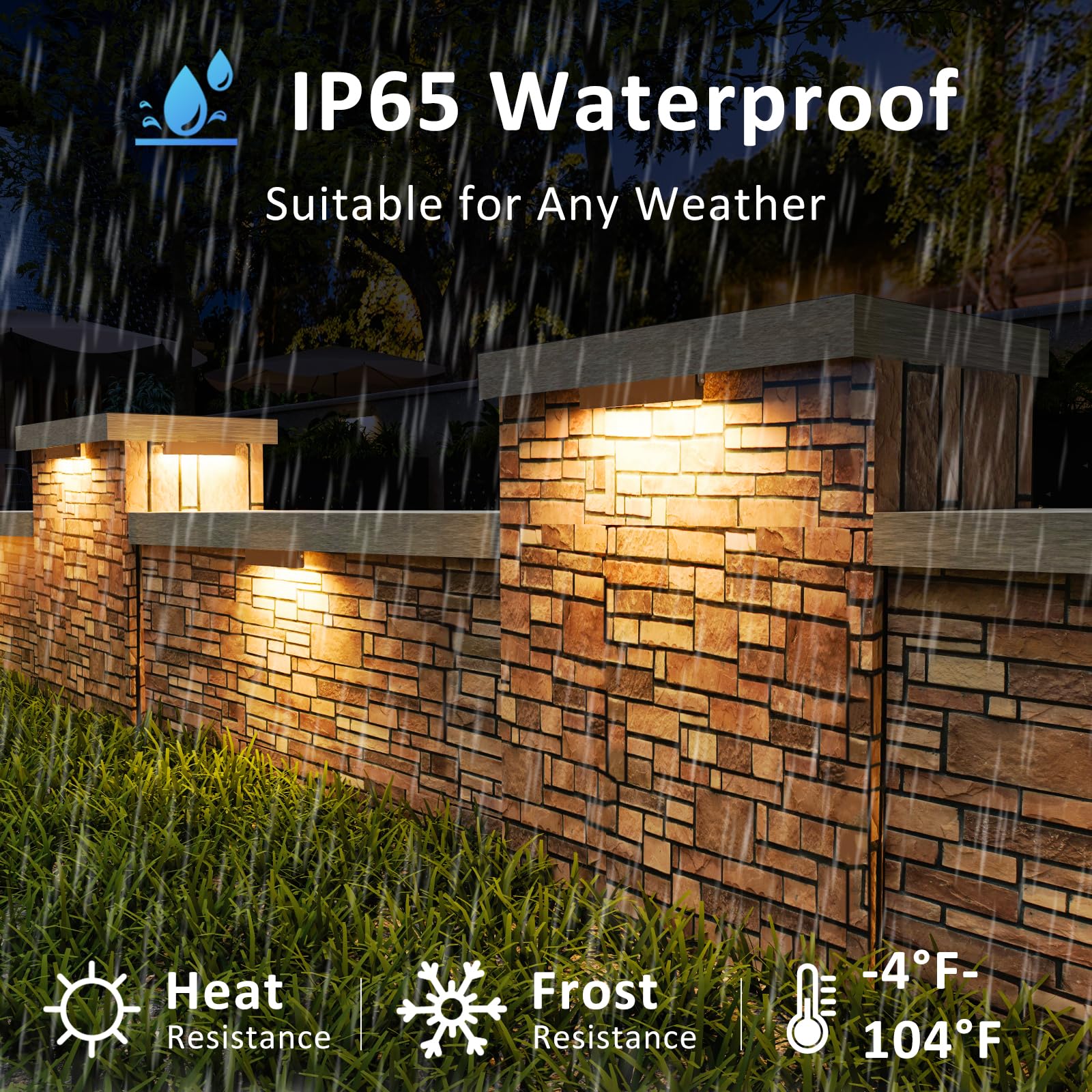 Snapklik.com : 12 Pack 7 Inch Retaining Wall Lights, 5W 2700K Soft ...