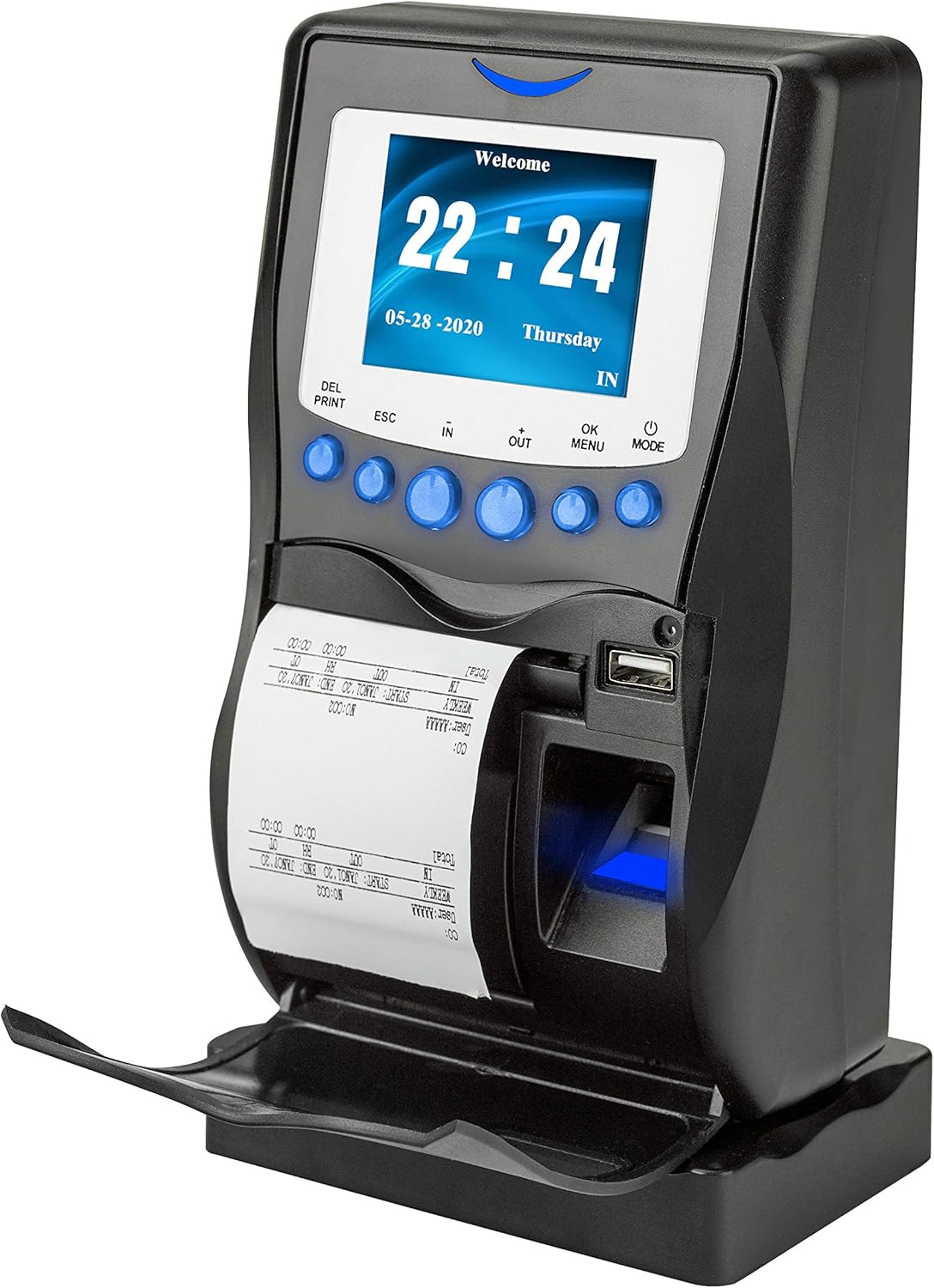 AT5000 Fingerprint & Badge Employee Time Clock with Printer, Battery ...