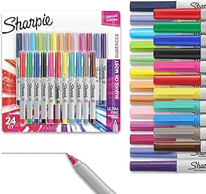 Amazon.com: Sharpie Color Burst Permanent Marker Set, Ultra-Fine Tip ...