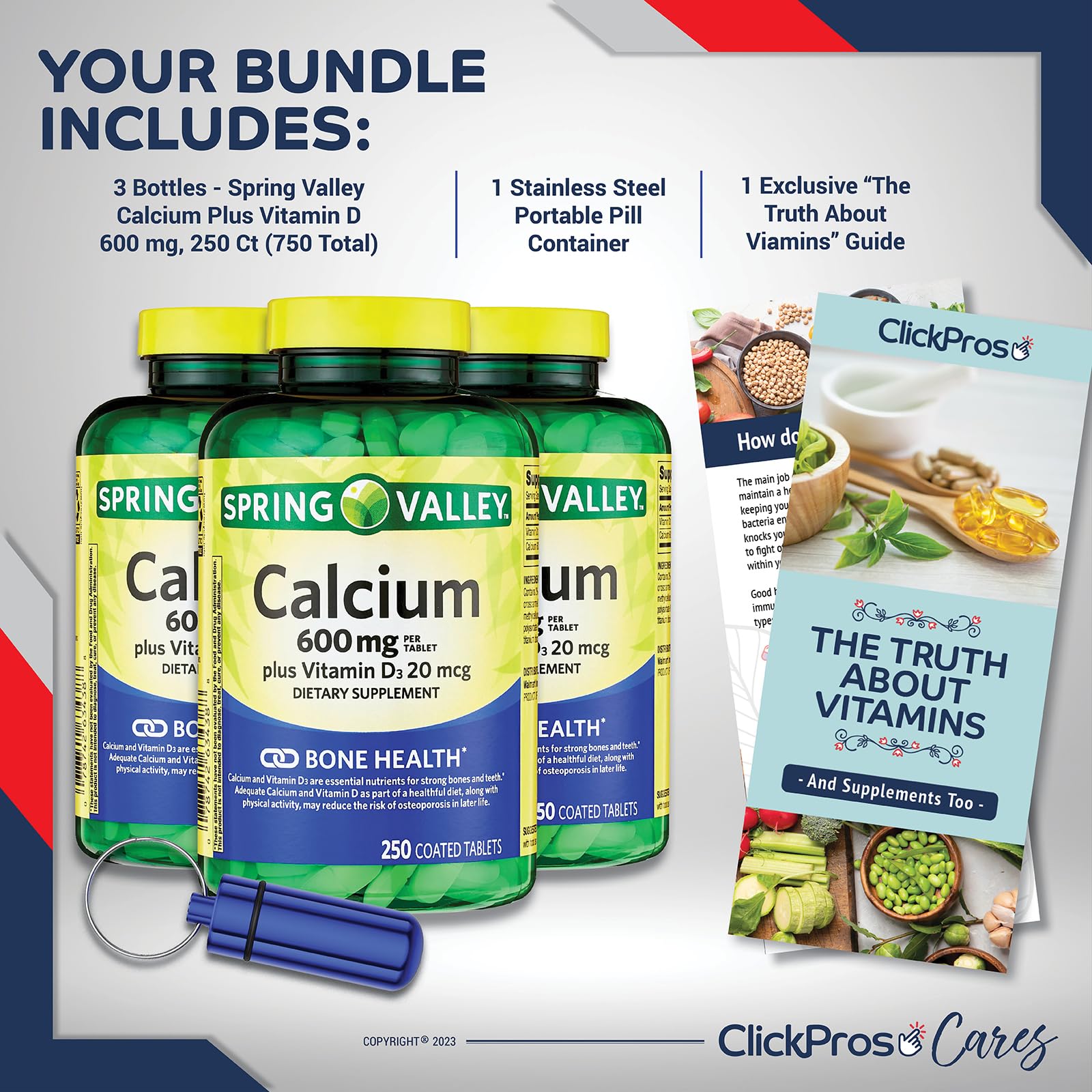 Snapklik.com : Spring Valley Calcium Plus Vitamin D Tablets Dietary ...