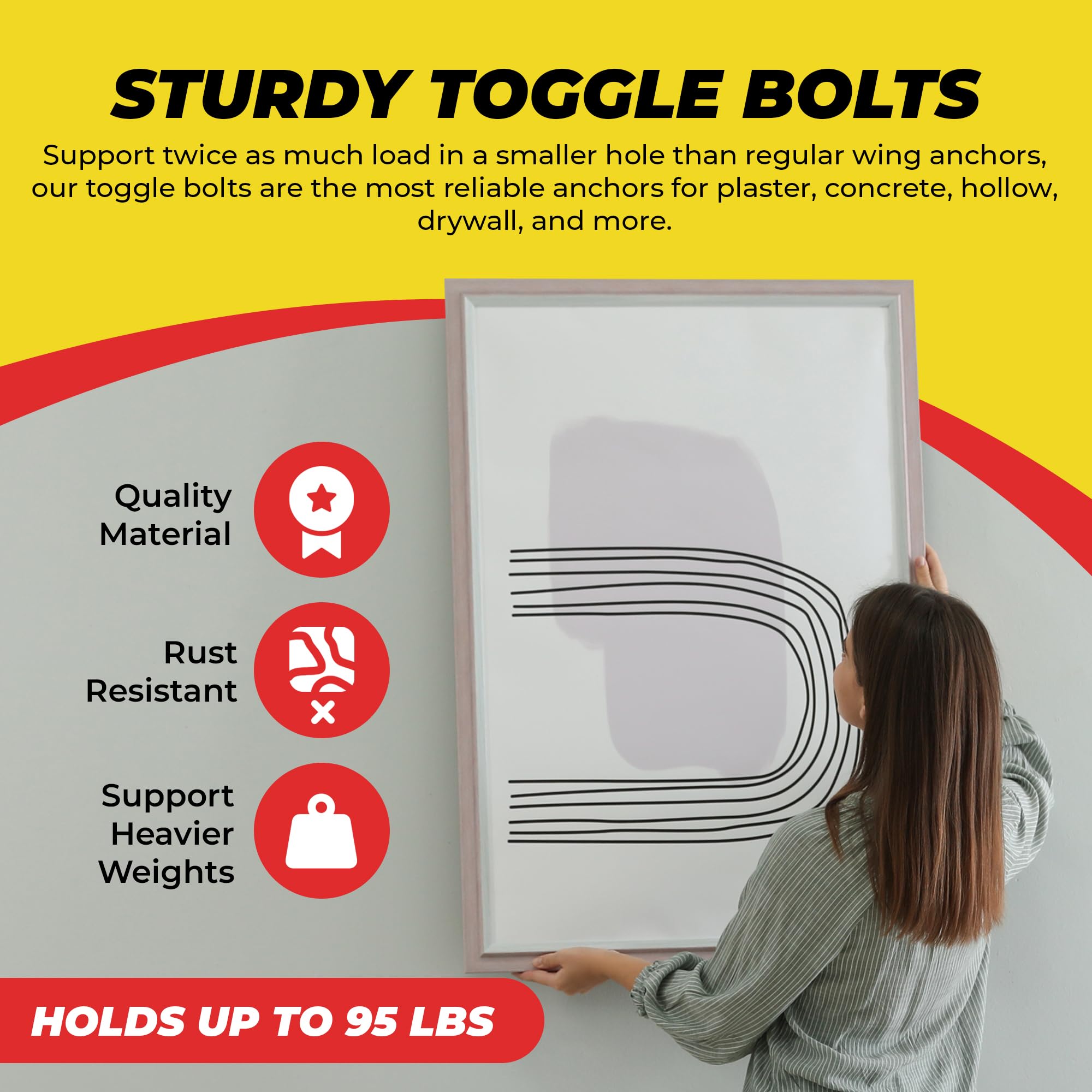 Snapklik.com : QUALIHOME Spring Toggle Bolt Anchors - Heavy Duty Wall ...