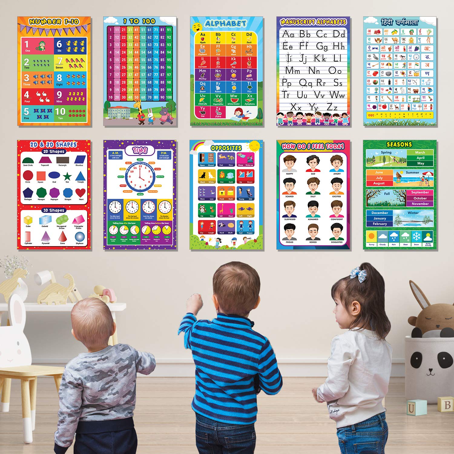 Buy Chaka Chaundh Alphabet, Numbers, Time, 1 to 100 Counting and ...