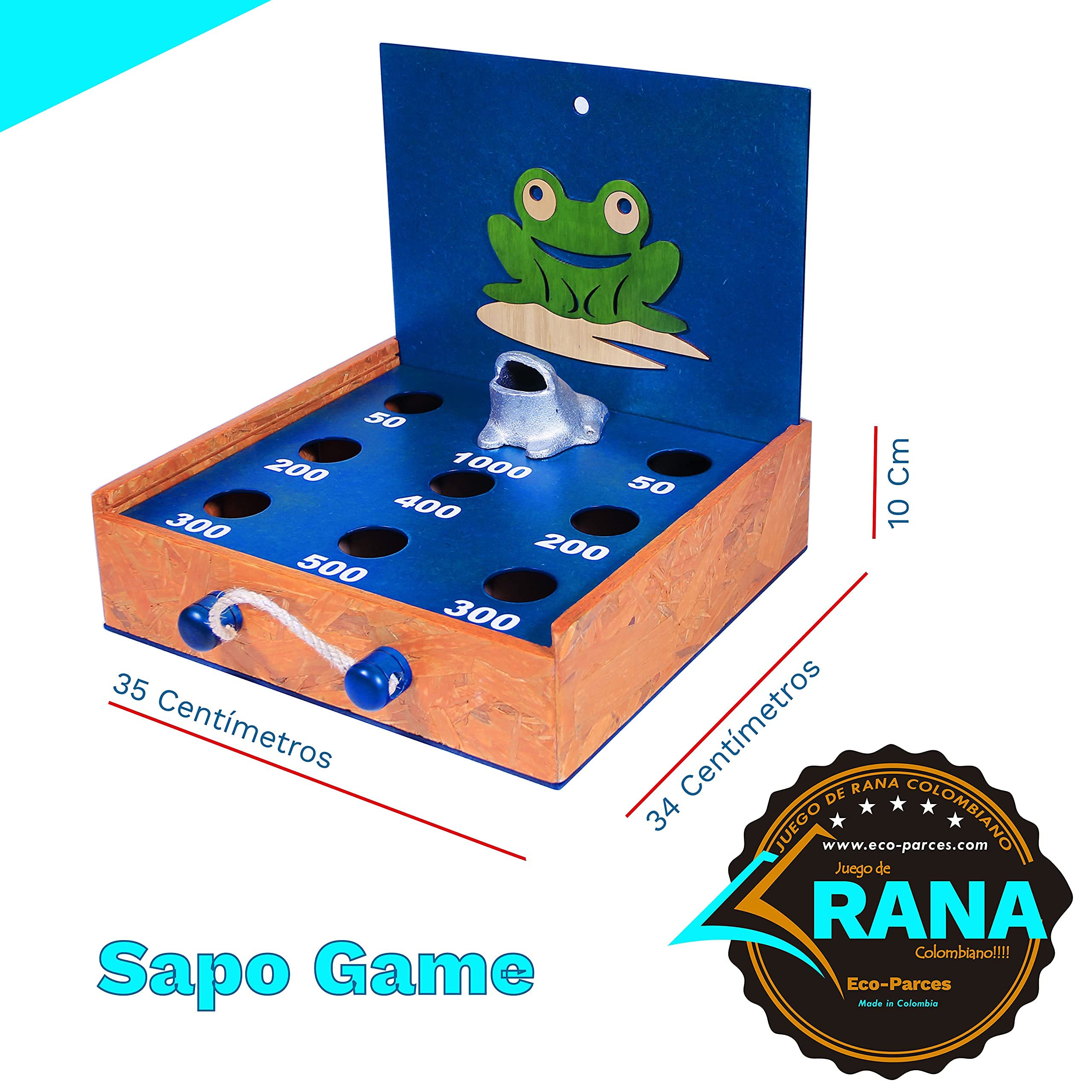 Sapo Game, Ring Toss Game, Juego de sapo completo en Madera, Juego de ...