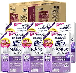 Amazon | ナノックス ワン 液体 ニオイ専用 洗濯 洗剤 部屋干し 高濃度 コンプリート ジェル 詰め替え 超特大 1160g × 6個セット (1ケース) | こたゆな堂 | 液体洗剤