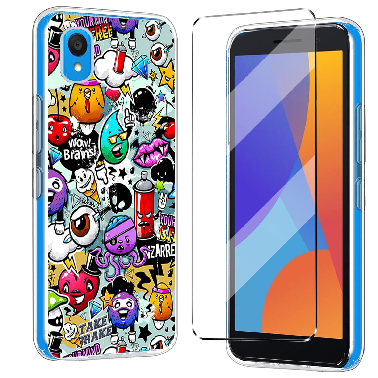 Cover Compatible with Alcatel 1 2021 Case with 1 Pack Tempered Glass ...