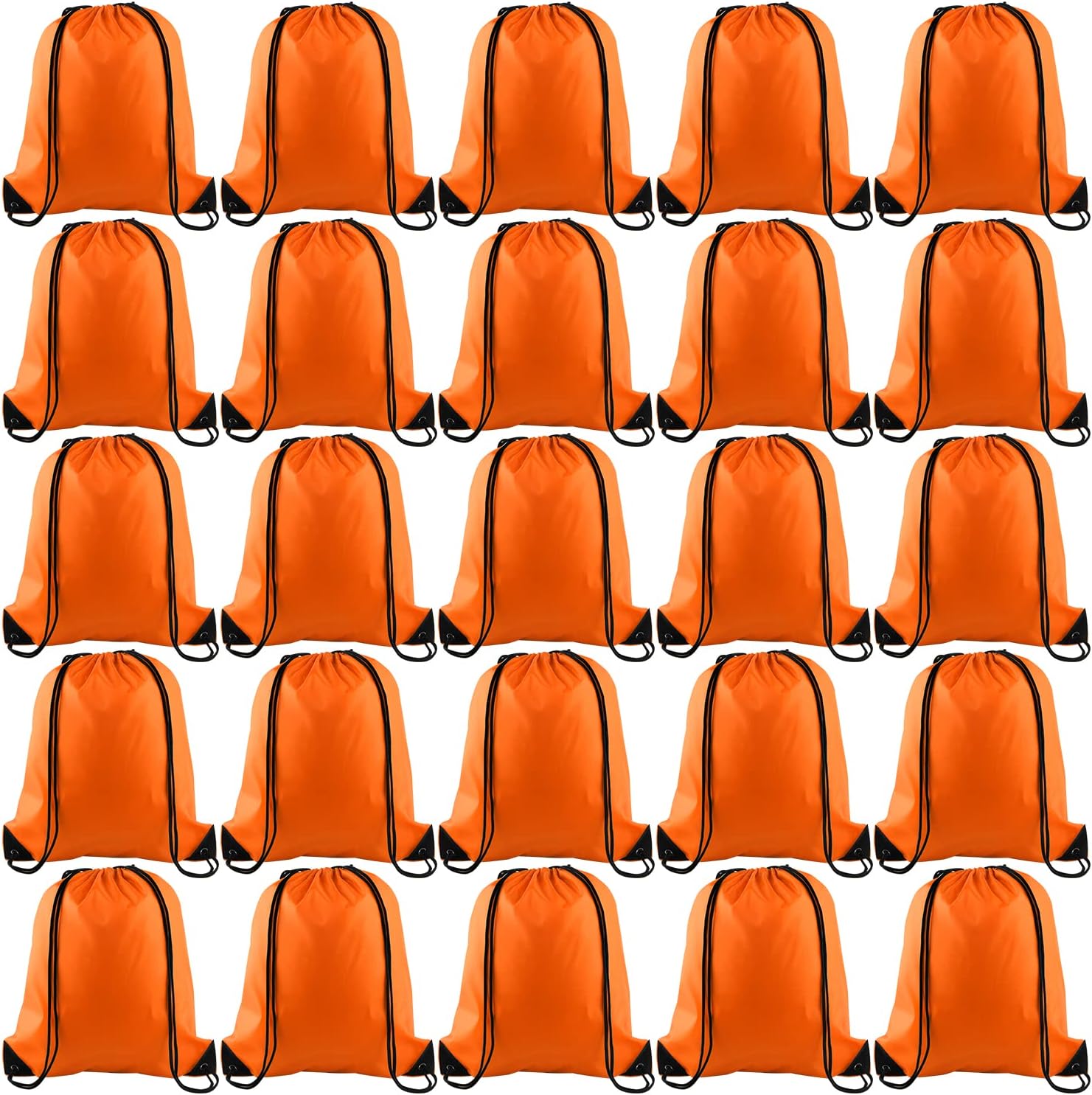 Amazon.com | KUUQA 25Pcs Orange Drawstring Backpack Bulk Drawstring ...