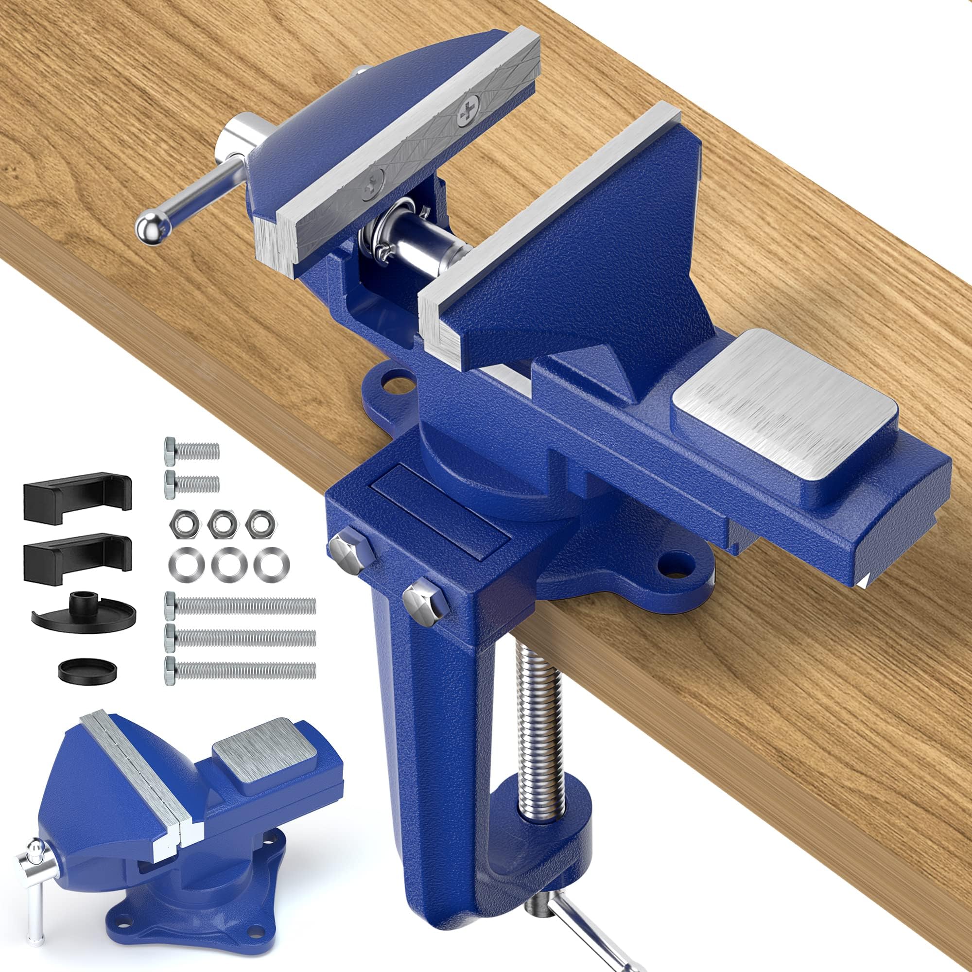 MYTEC Anvil Bench Vice, Jaw Opening 2.75", functional Woodwork Heavy ...