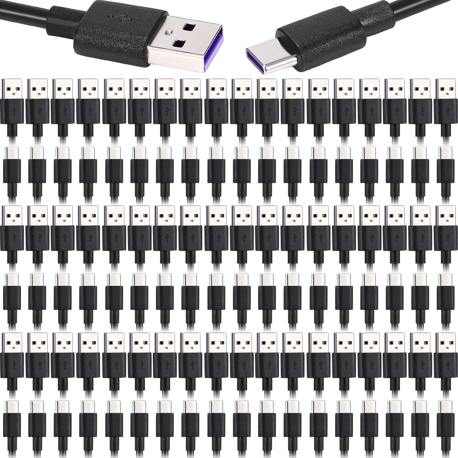 Amazon.com: Kanayu 50 Pack USB Type C Cable Bulk, 3.3 ft Black Fast ...