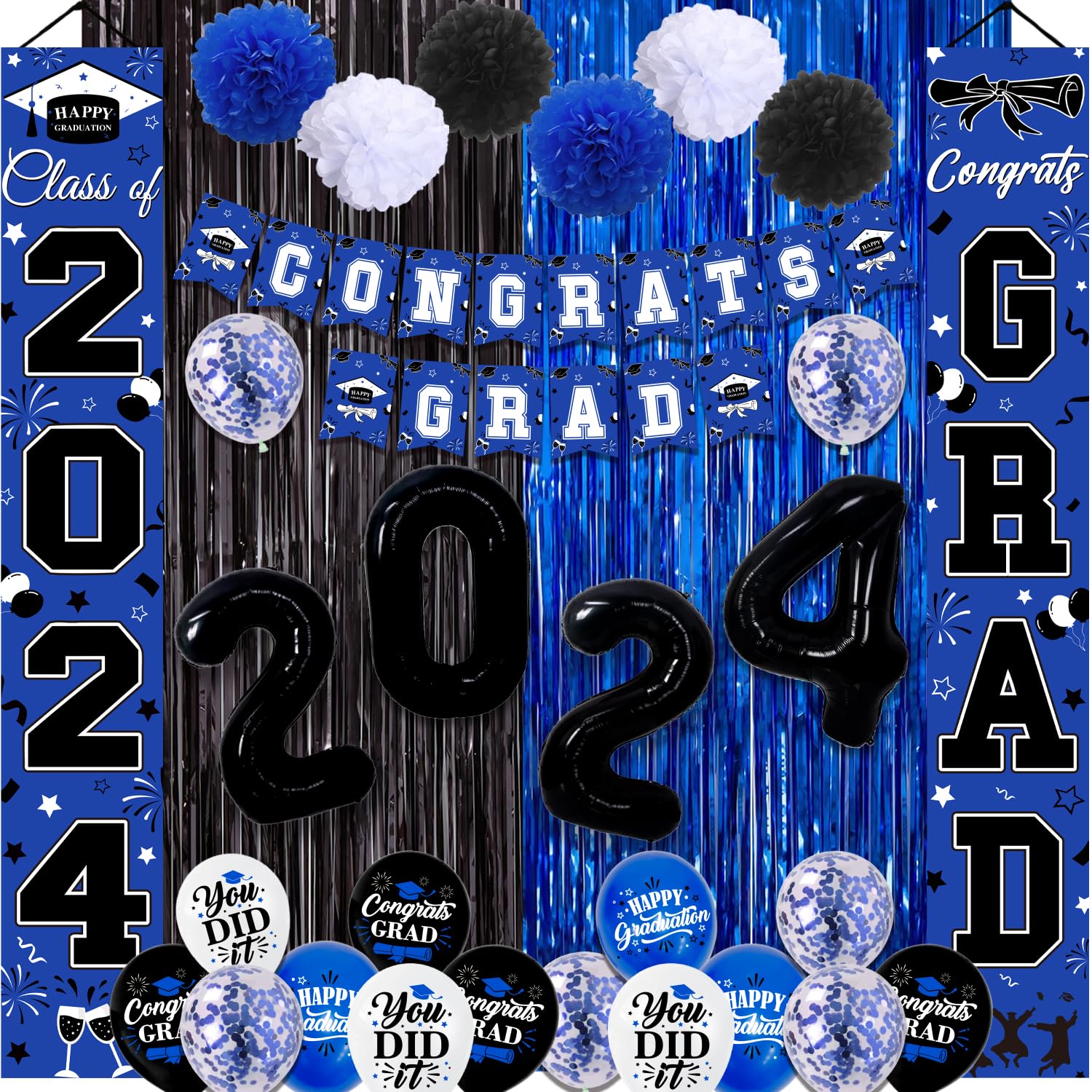 Amazon.com: NUTTYBASH Graduation Decorations Class of 2024, Graduation ...