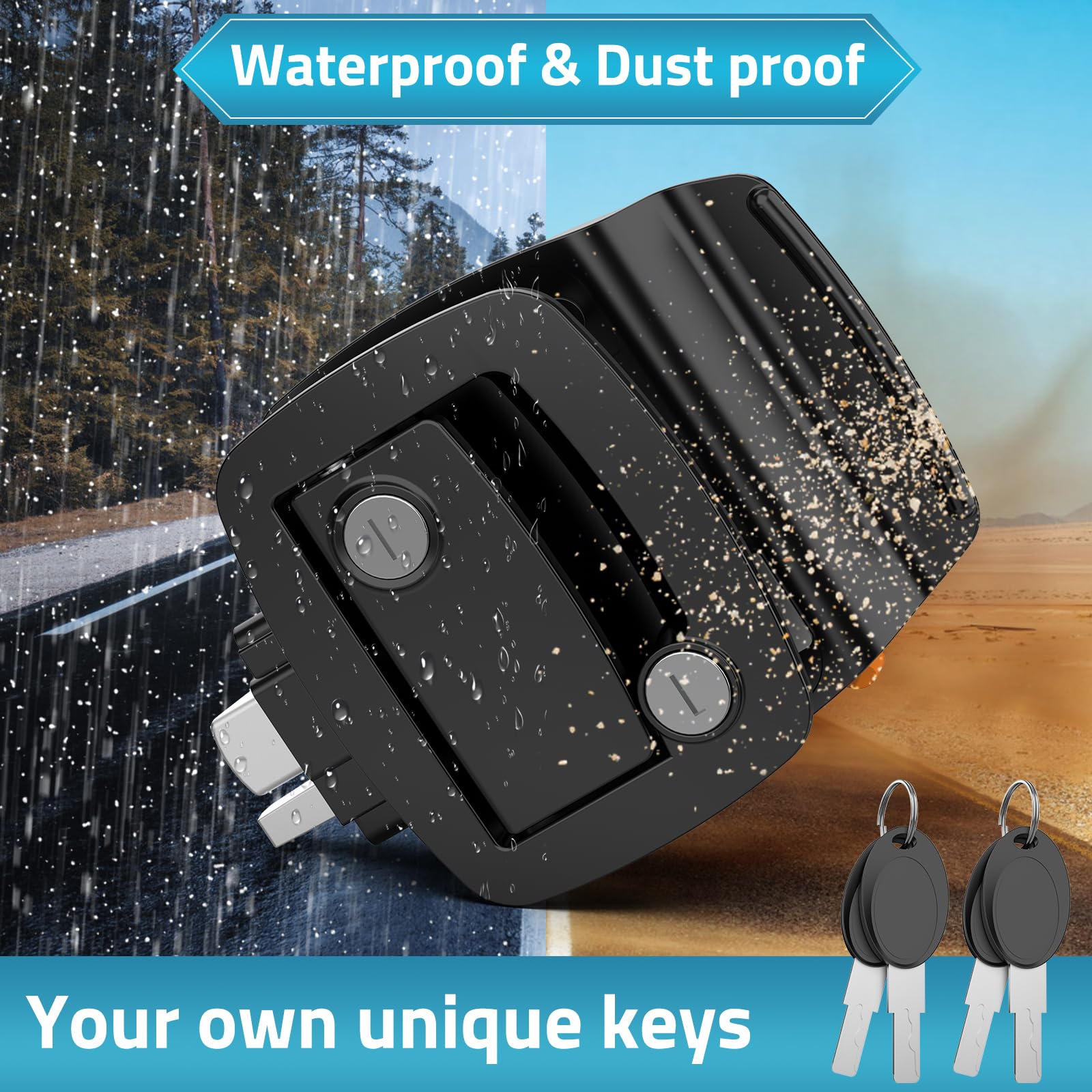 Rv Door Lock Replacement Upgraded Black RV Door Lock With Paddle ...