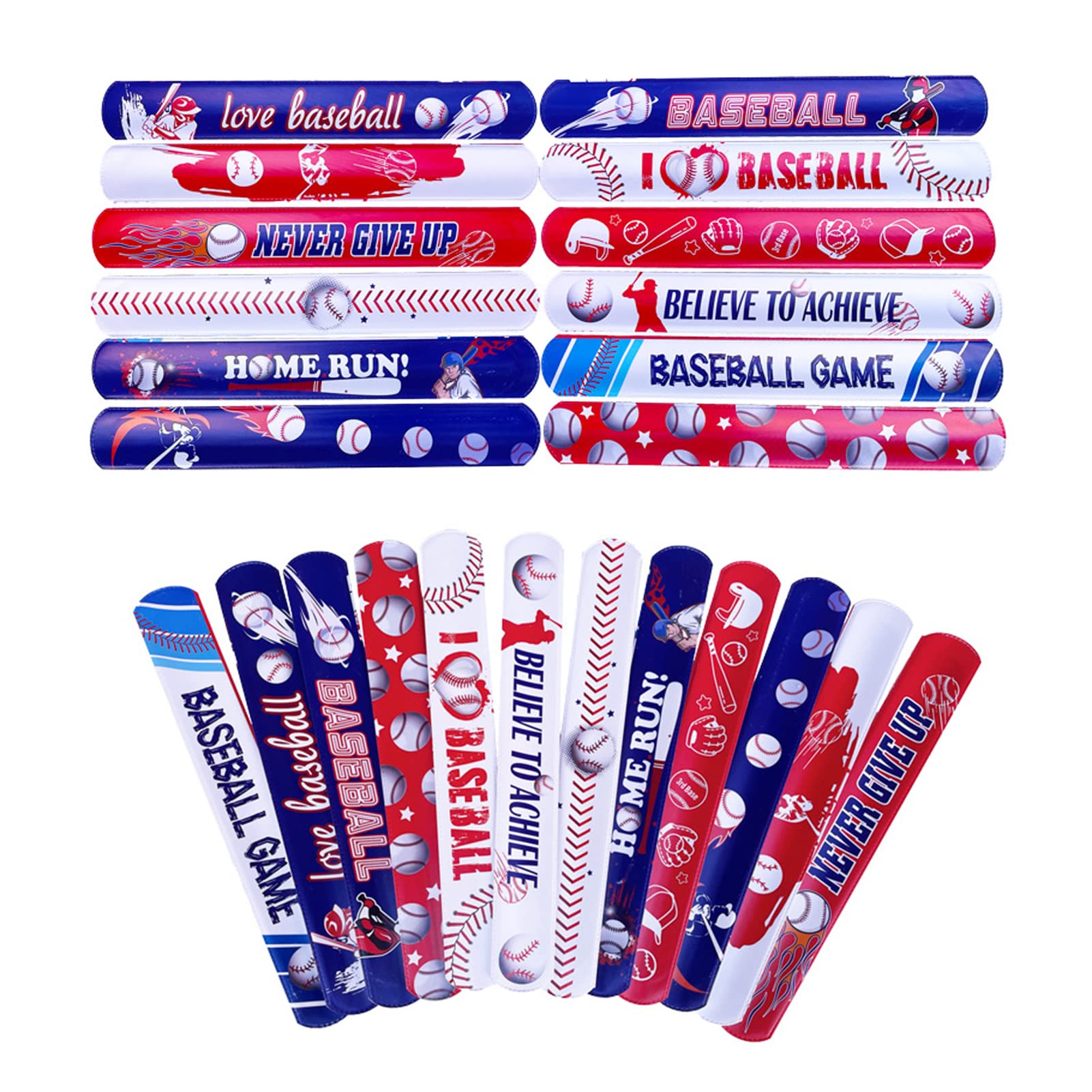 Amazon.com: Qpout 48pcs Baseball Party Slap Bracelets Sport Slap ...