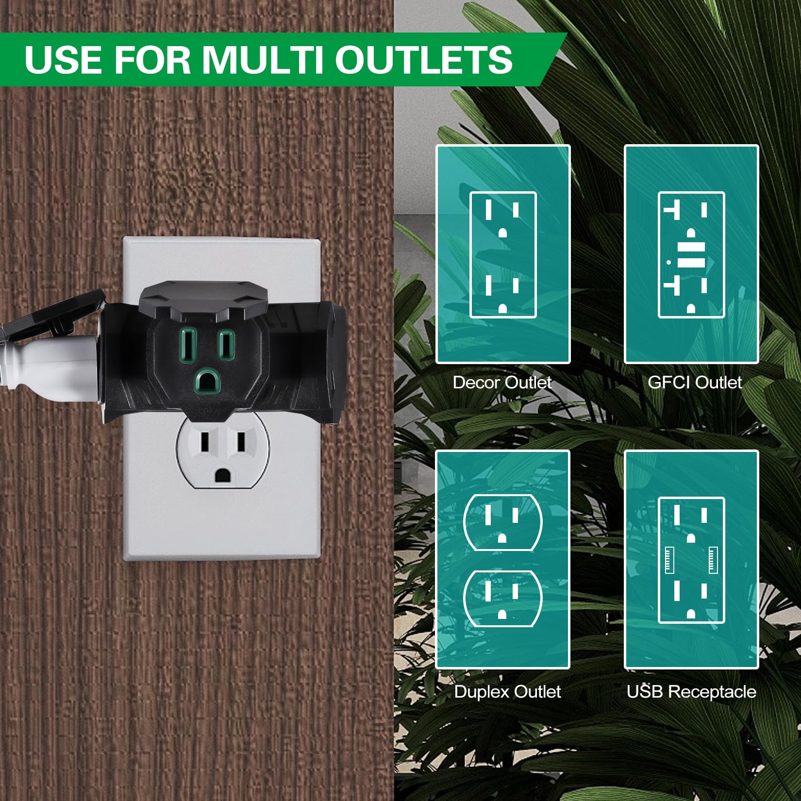 Snapklik.com : FiiMan 3 Outlet Indoor Outdoor Wall Adapter, ETL Listed ...