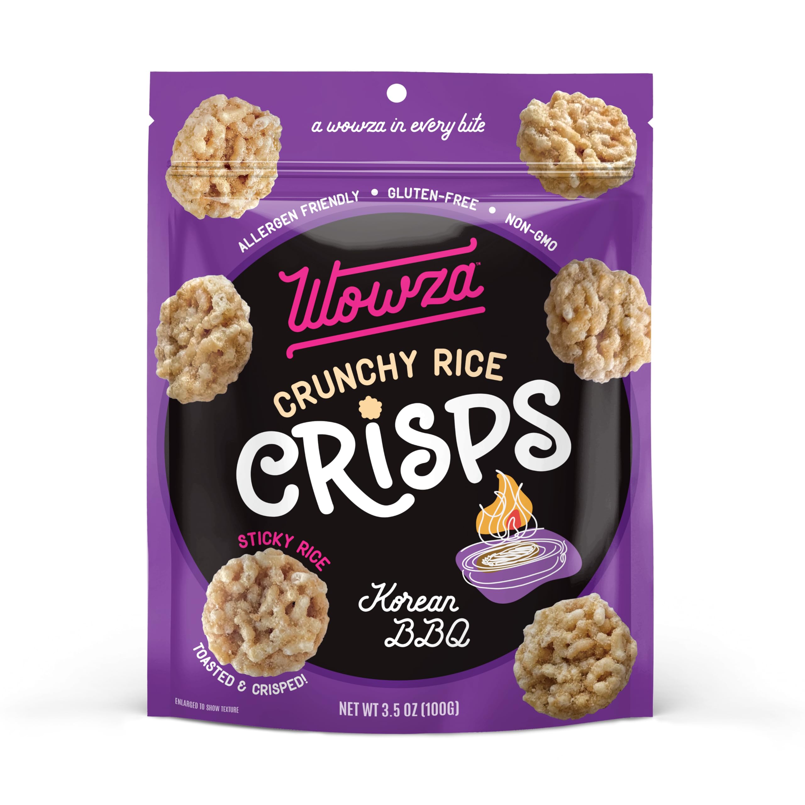 Amazon.com: Wowza Korean BBQ Rice Crisps, Healthy Sticky Rice Crunchy ...