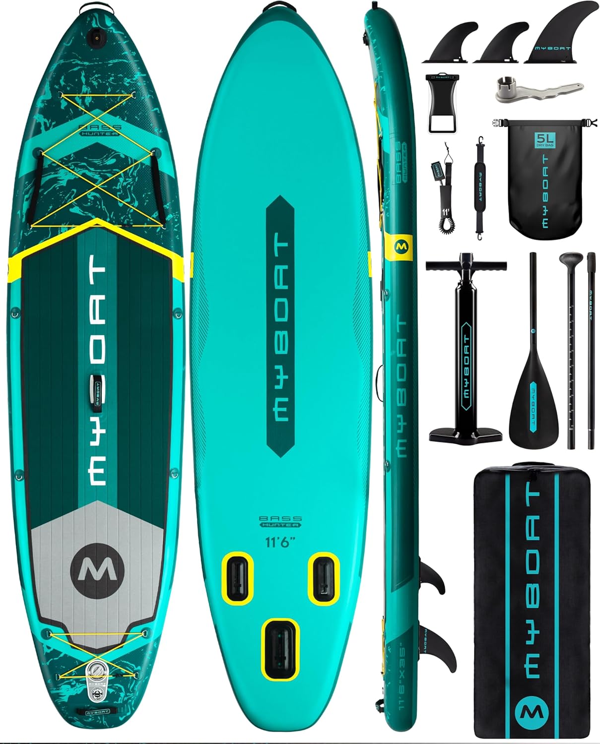 MYBOAT 11'6"×35"×6" Extra Wide Inflatable Paddle Board, Stand Up Paddle ...