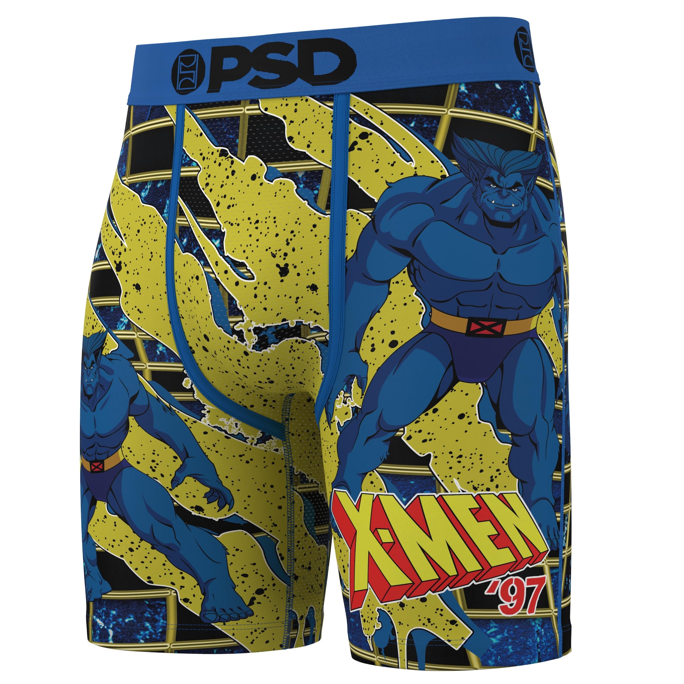 PSD Men's Marvel Print Boxer Briefs - 7 Inch Inseam Breathable and ...