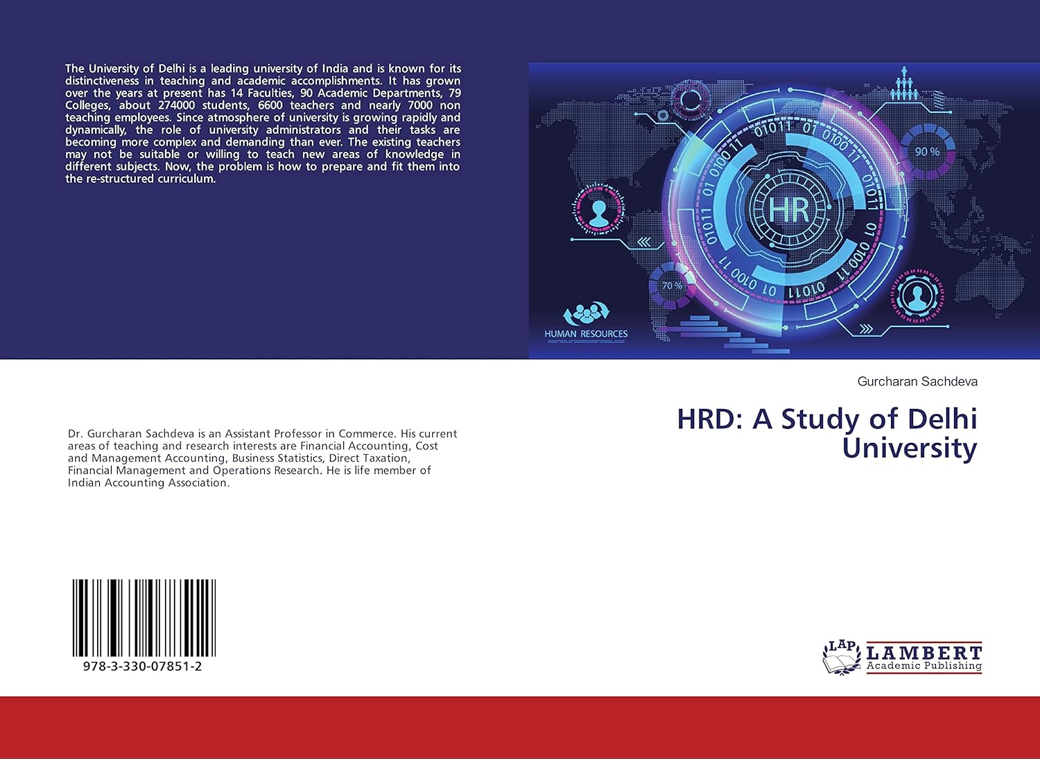 HRD: A Study of Delhi University: Sachdeva, Gurcharan: 9783330078512 ...