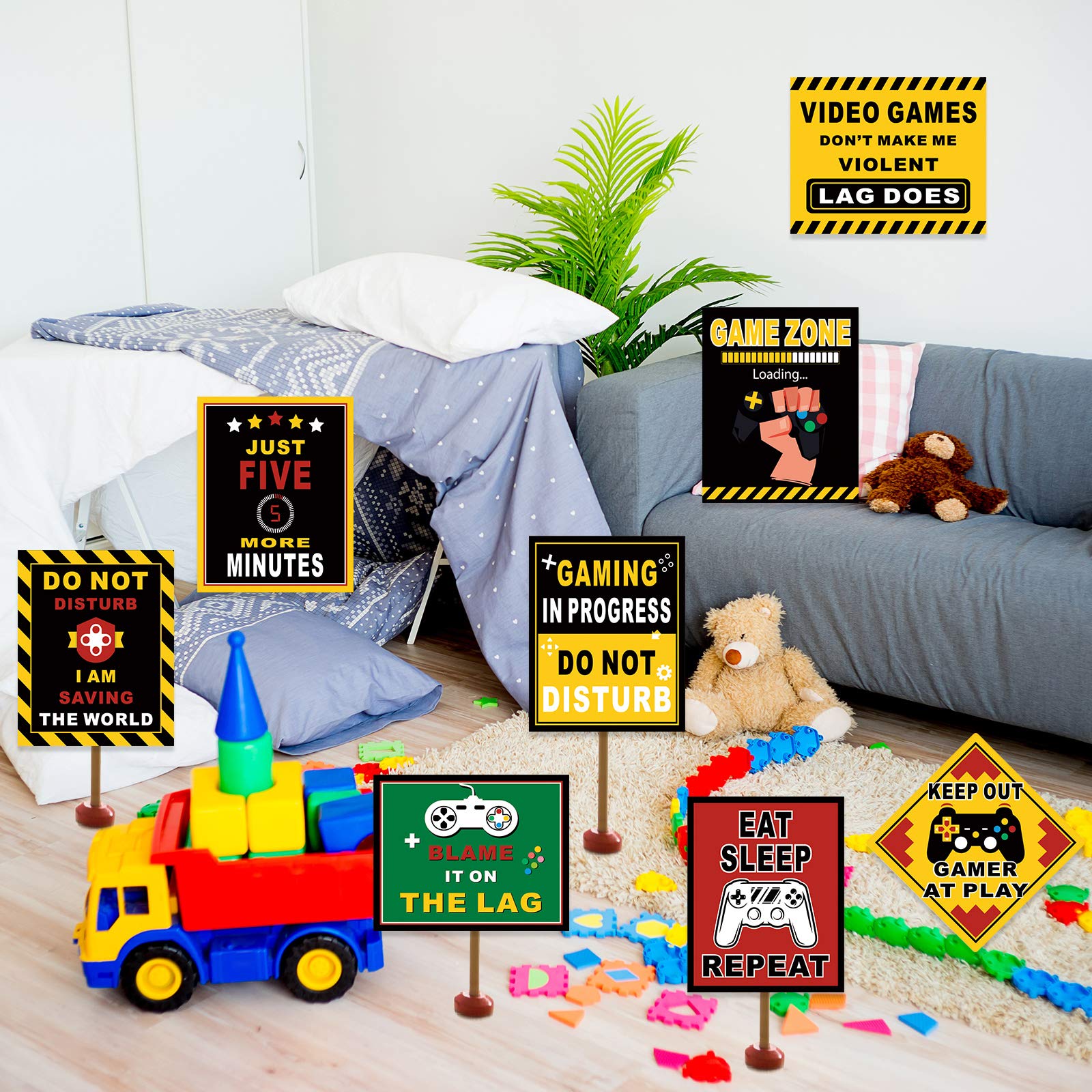 Buy 9 Pieces Video Game Themed Wall Art Posters Art Print Funny Gaming ...