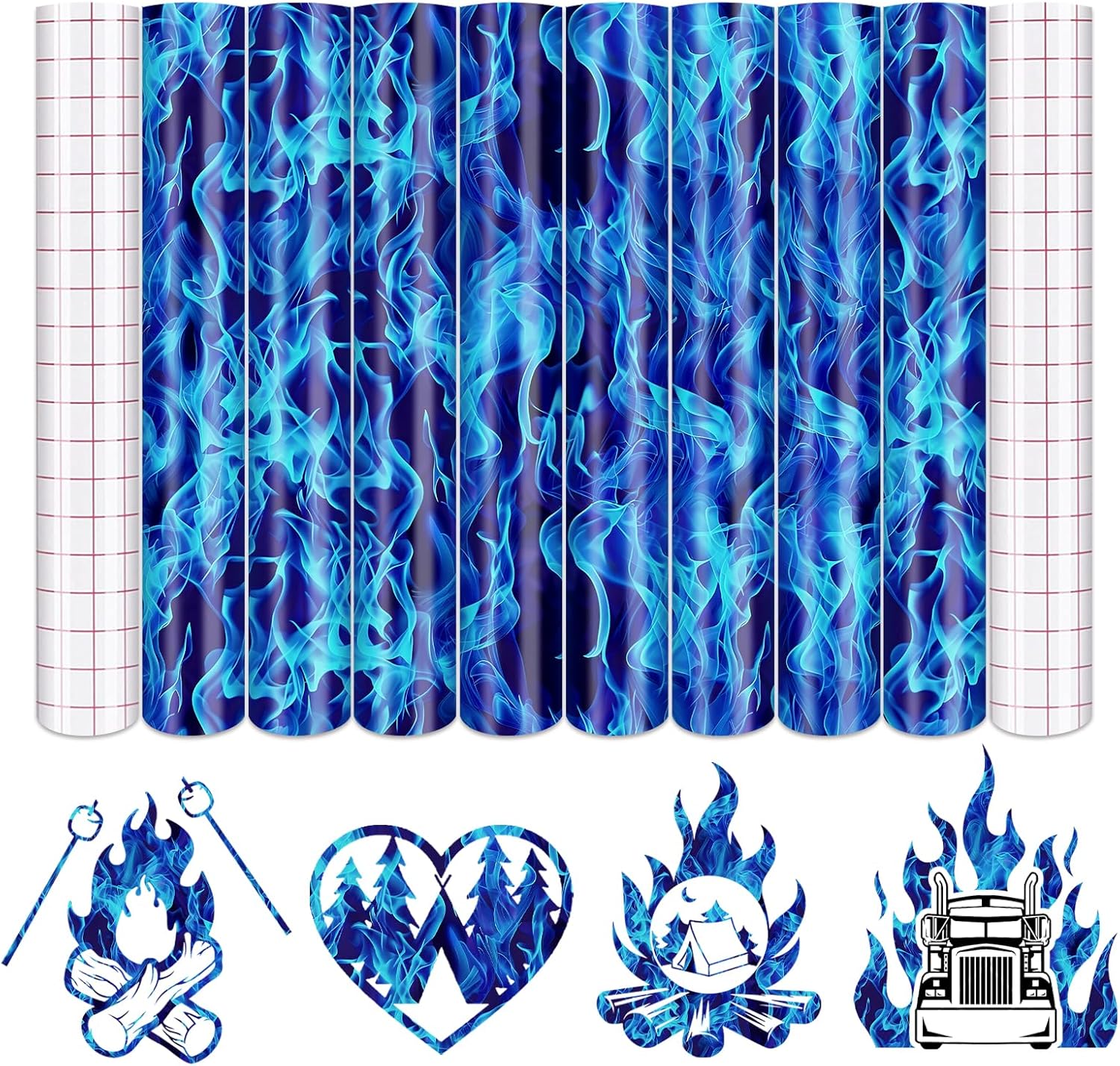 Amazon.com: Tintnut Flame Permanent Adhesive Vinyl - 8 Sheets 12"x10 ...