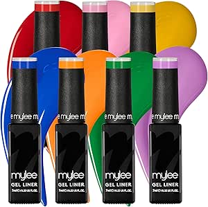 Mylee Liner Gel Nail Polish Set 7x7ml [Kaleidoscope] With Built-In Nail ...