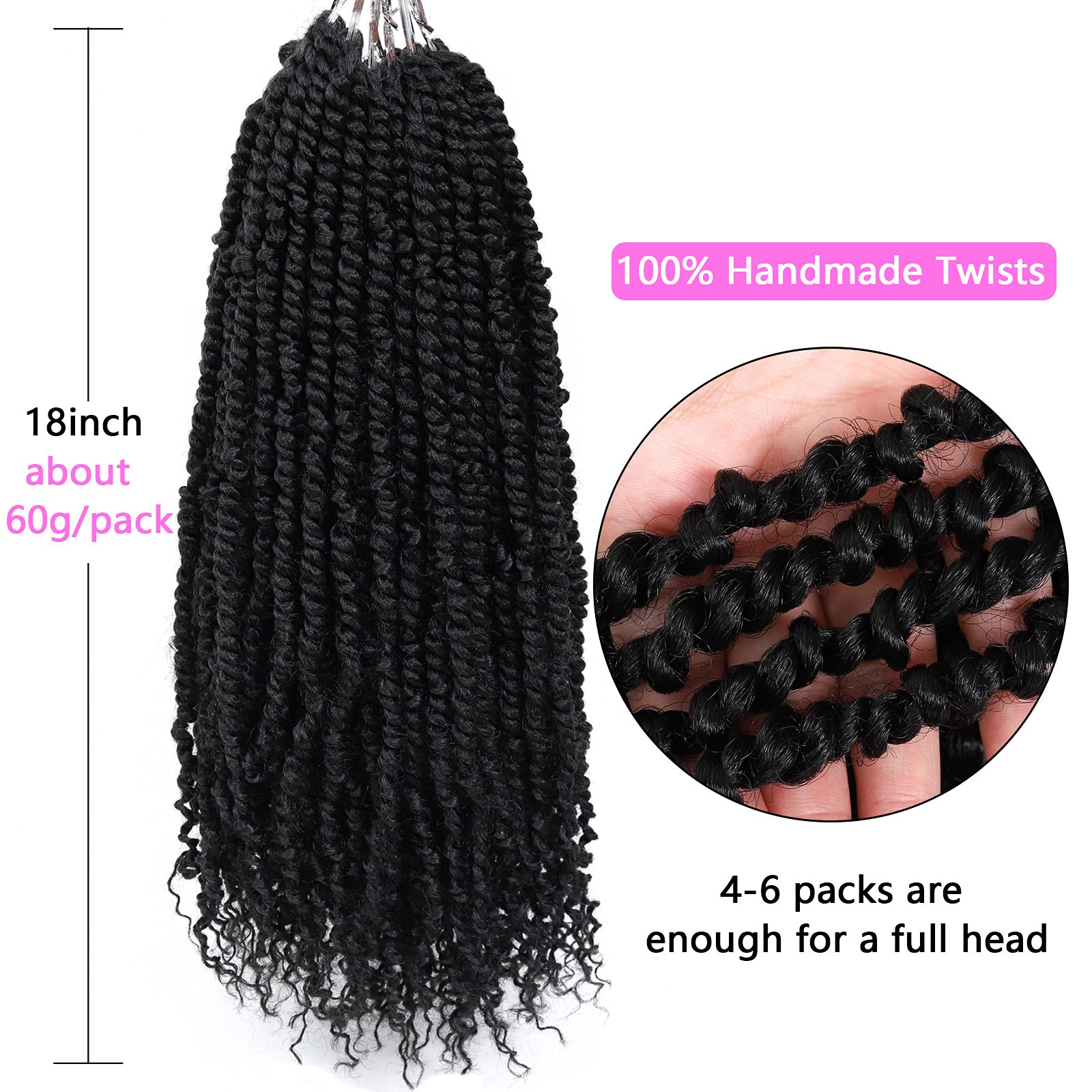 Buy Passion Twist Crochet Hair 6 Packs 18 Inch Pretwisted Pre Looped 1936