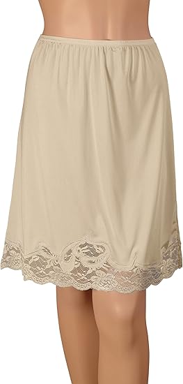 Gemsli Elegance, Nylon Half Slip with Novelty Lace, Cling Free, 2X (20 ...