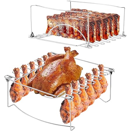 Amazon.com : G.a HOMEFAVOR Chicken Leg Wing Rack 14 Slots Stainless ...